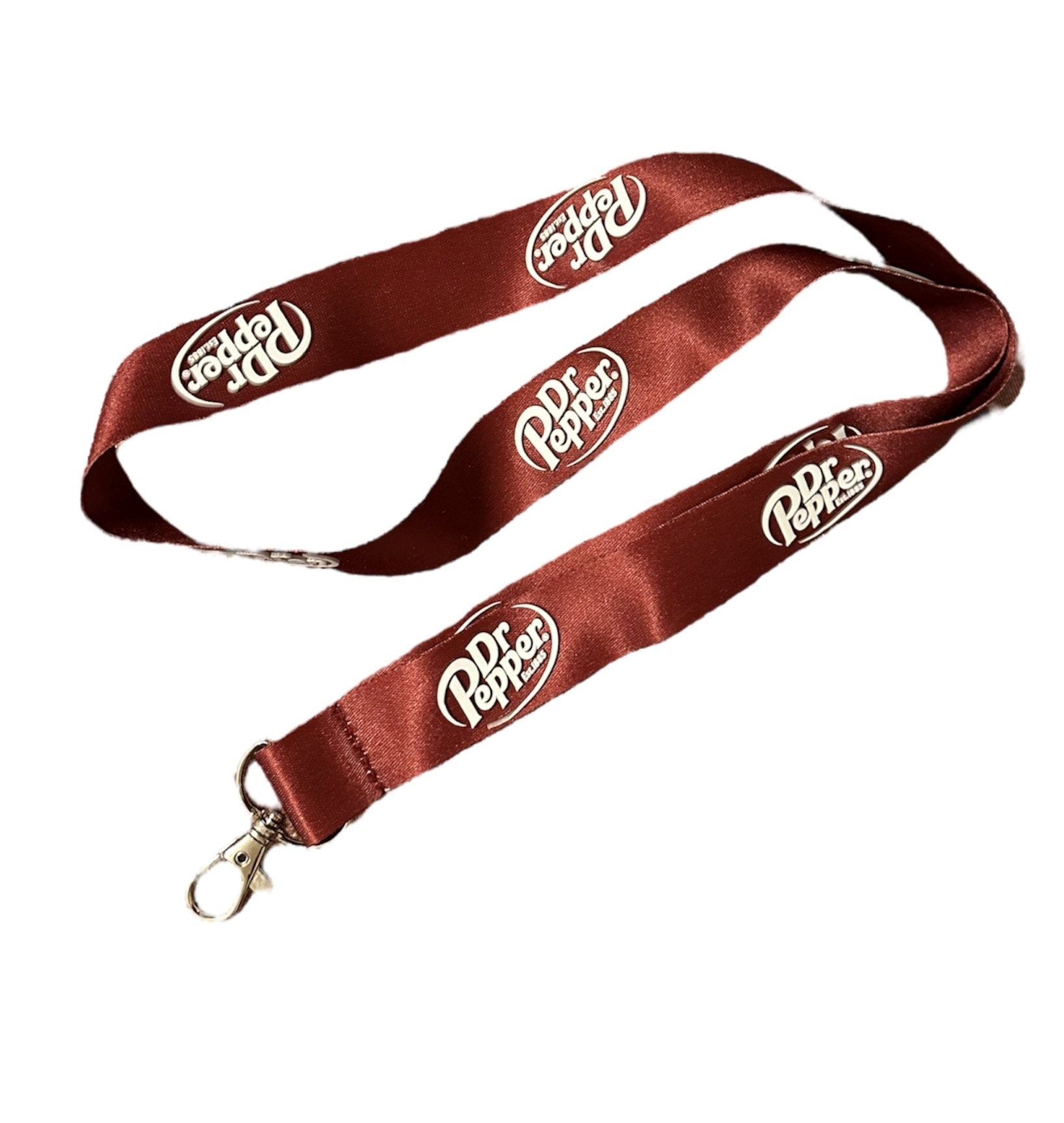 Maroon Modern Dr Pepper Raised Logo Lanyard | Dr Pepper Museum Gift Shop