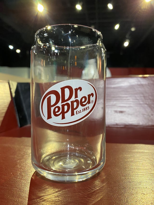 Modern Logo Can Shaped Dr Pepper Glass